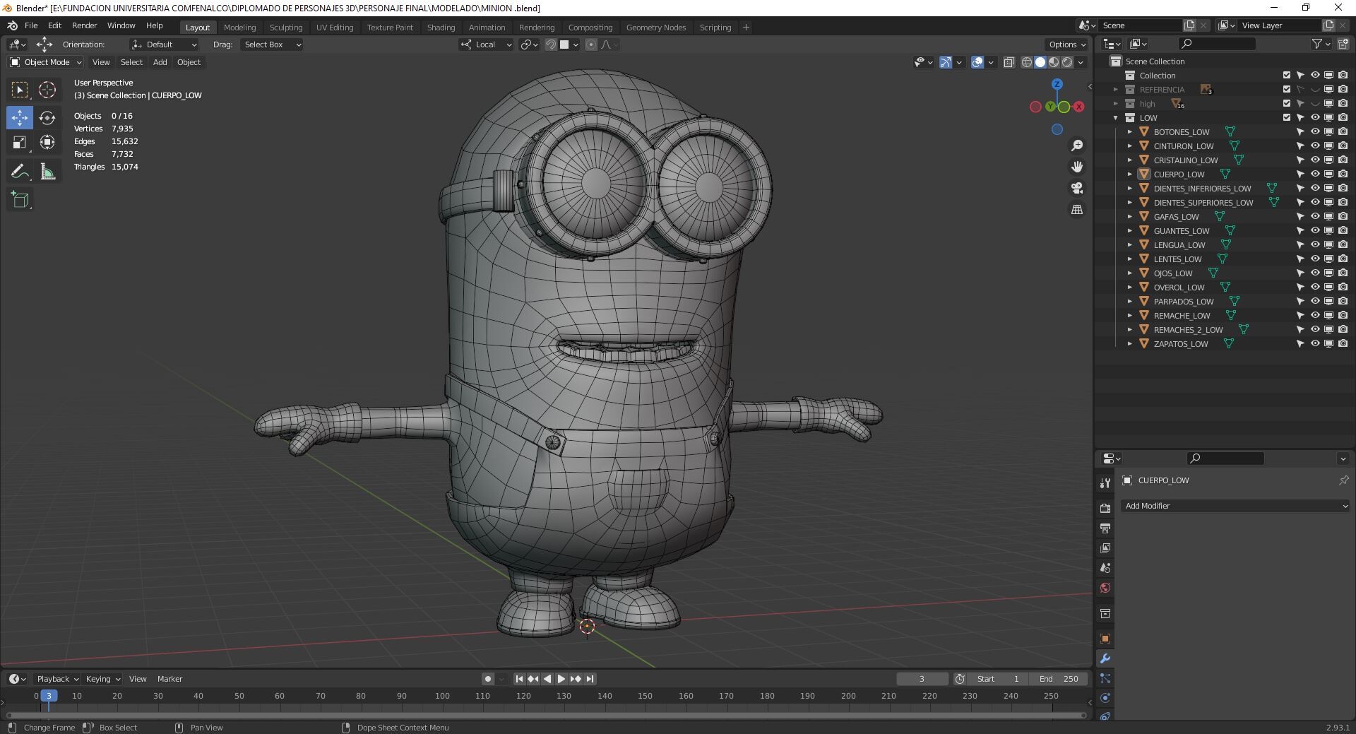 Taller de Modelado y Animación en Blender - Carángula Siete